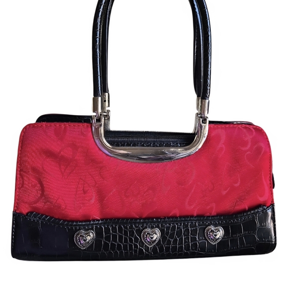 Brighton | Bags | Brighton Vintage Red Handbag With Silver Heart ...
